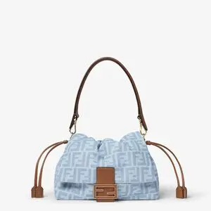 Fendi Baguette® Soft Medium Light Blue Ff Denim Bag - [light Blue]